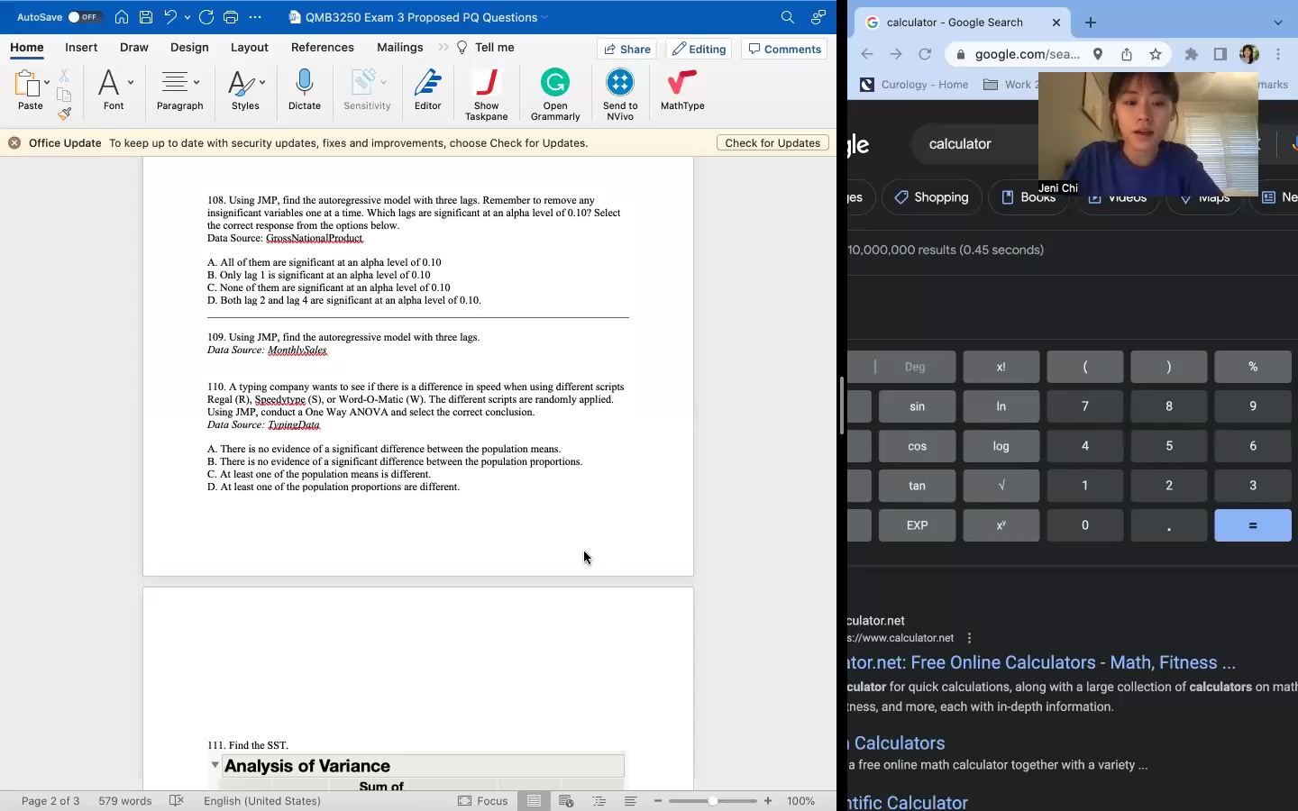 Exam 3 Questions 108 - 111